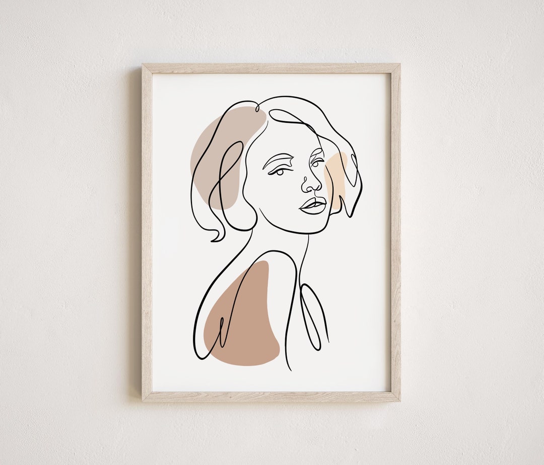Custom One Line Portrait, One Line Portrait Drawing From Photo ...