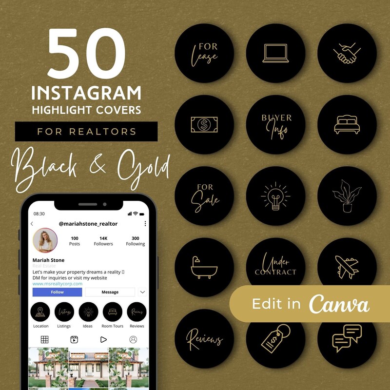 Real Estate Highlight Covers - Etsy