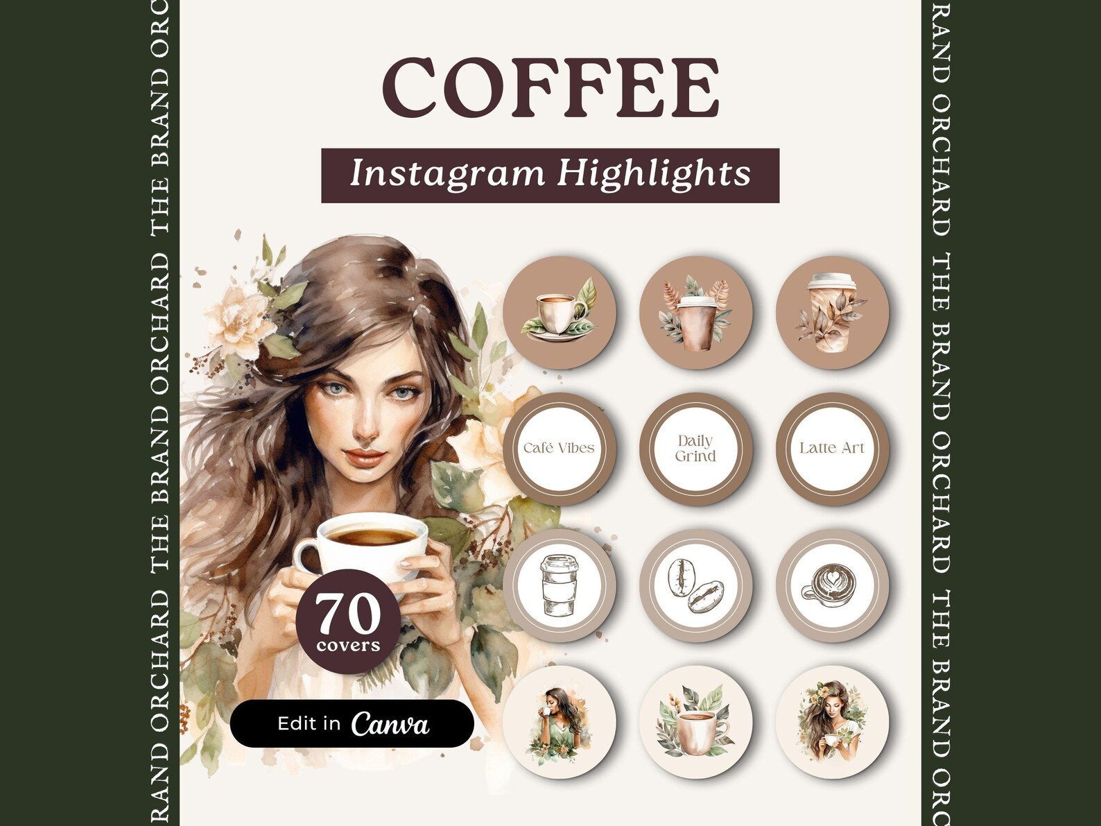 70 Coffee Instagram Highlights, INSTANT DOWNLOAD, Cafe Story Icons ...