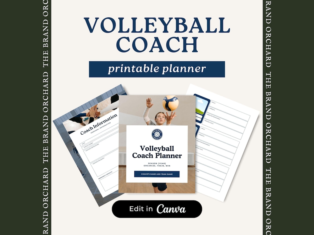 Volleyball Coach Planner Printable, INSTANT DOWNLOAD, Volleyball ...