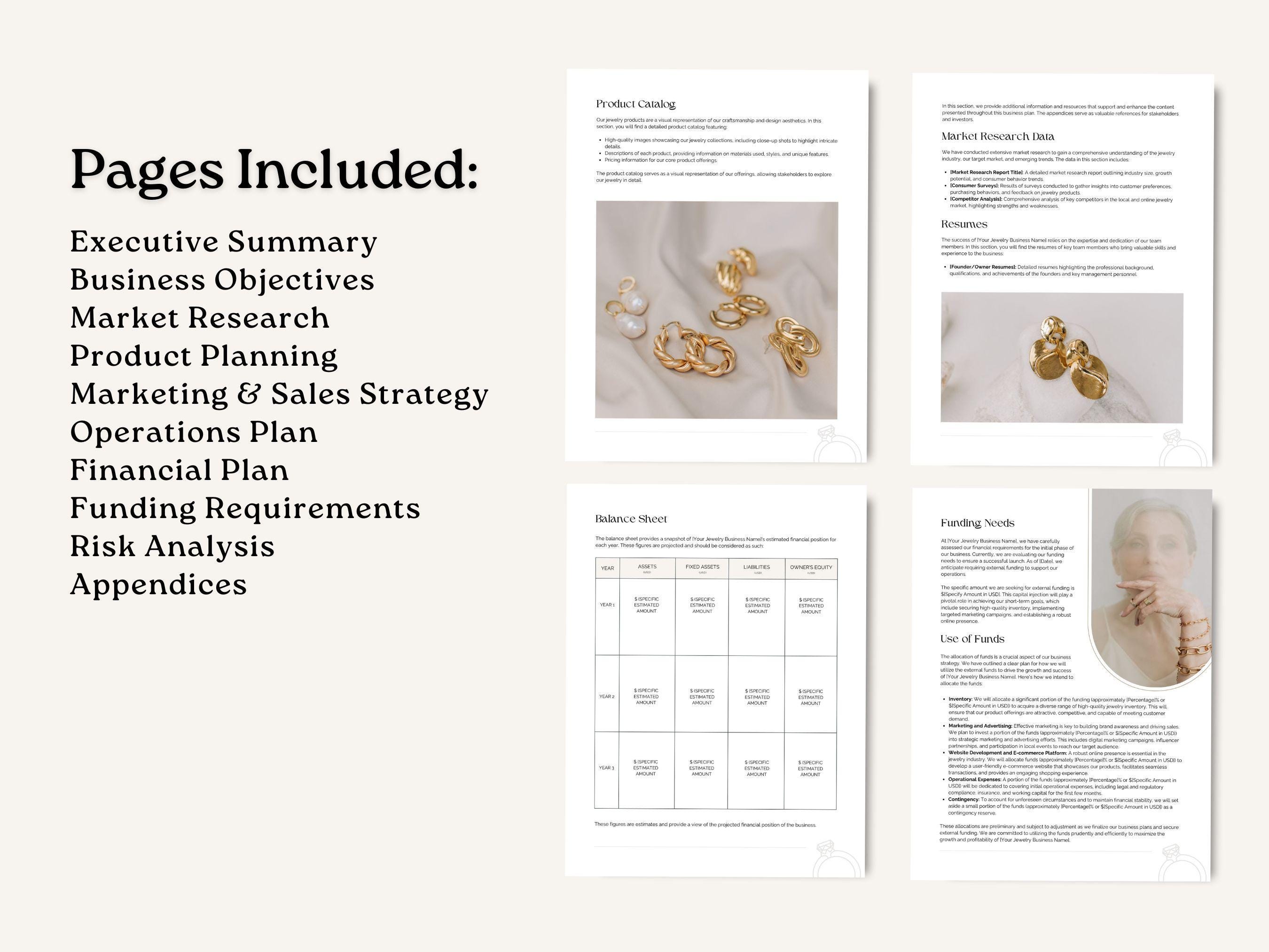 Jewelry Business Plan Canva Template, INSTANT DOWNLOAD, Handmade ...