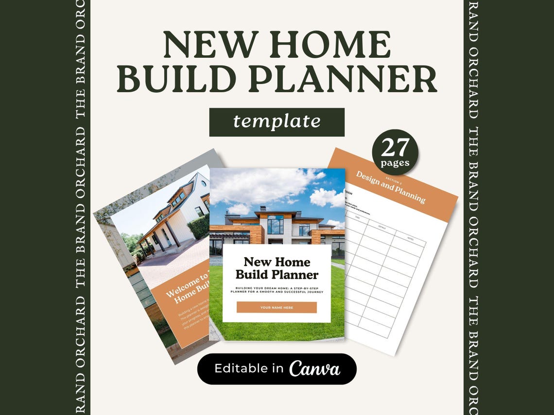 New Home Build Planner, INSTANT DOWNLOAD, Home Building Planner, New ...