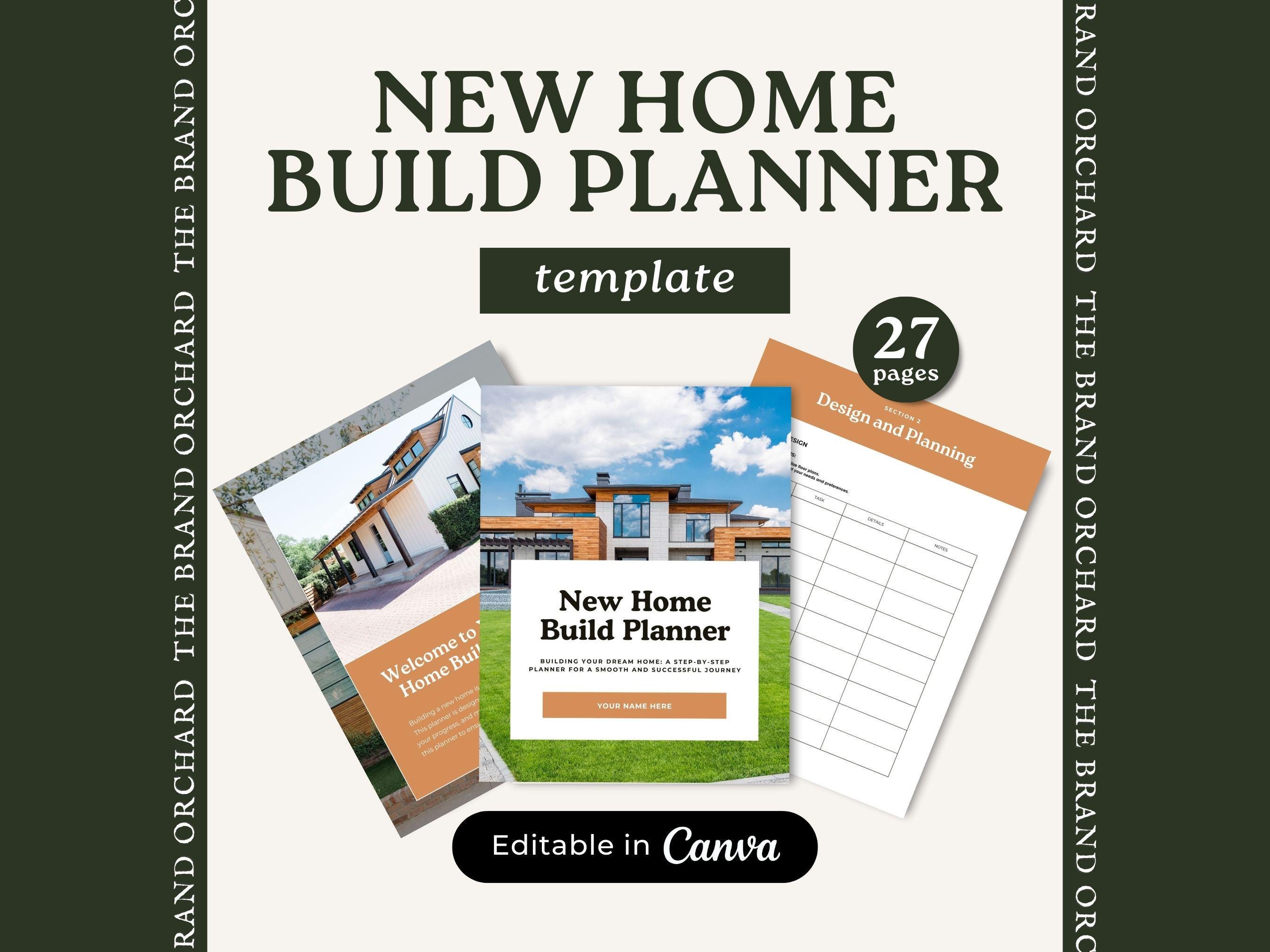 New Home Build Planner, INSTANT DOWNLOAD, Home Building Planner, New Home Builder Guide, Home ...