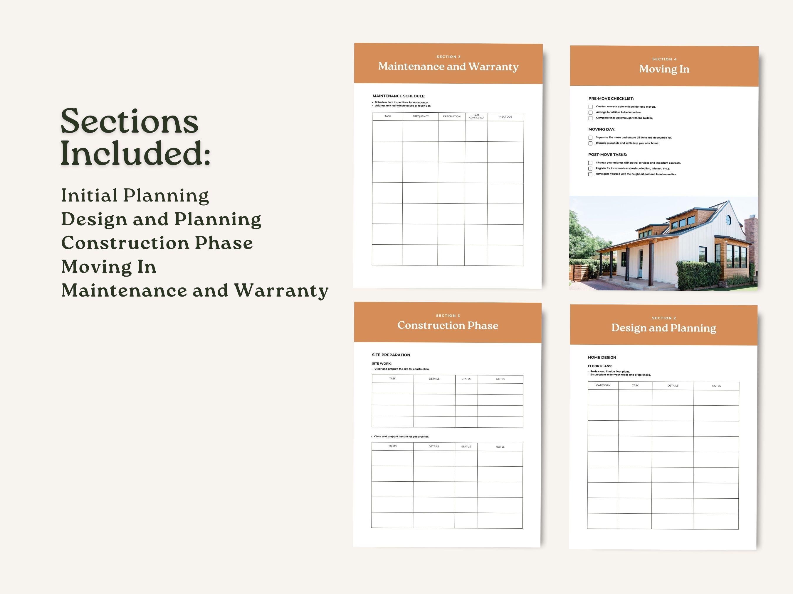 New Home Build Planner, INSTANT DOWNLOAD, Home Building Planner, New Home Builder Guide, Home ...
