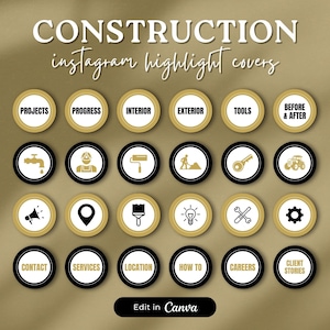 105 Construction Instagram Highlight Covers, INSTANT DOWNLOAD ...