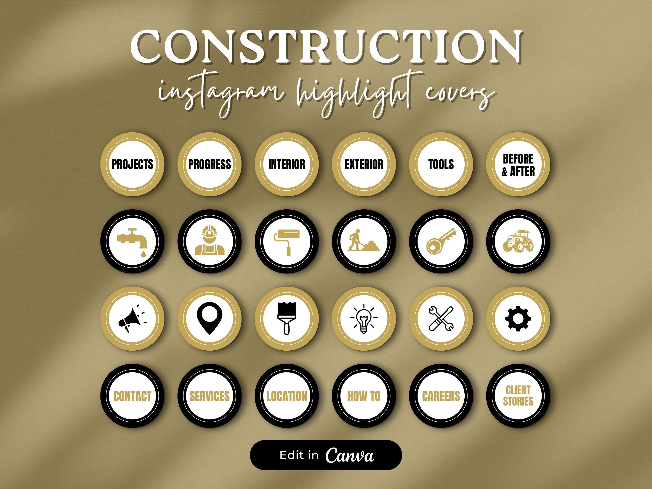 105 Construction Instagram Highlight Covers, INSTANT DOWNLOAD ...