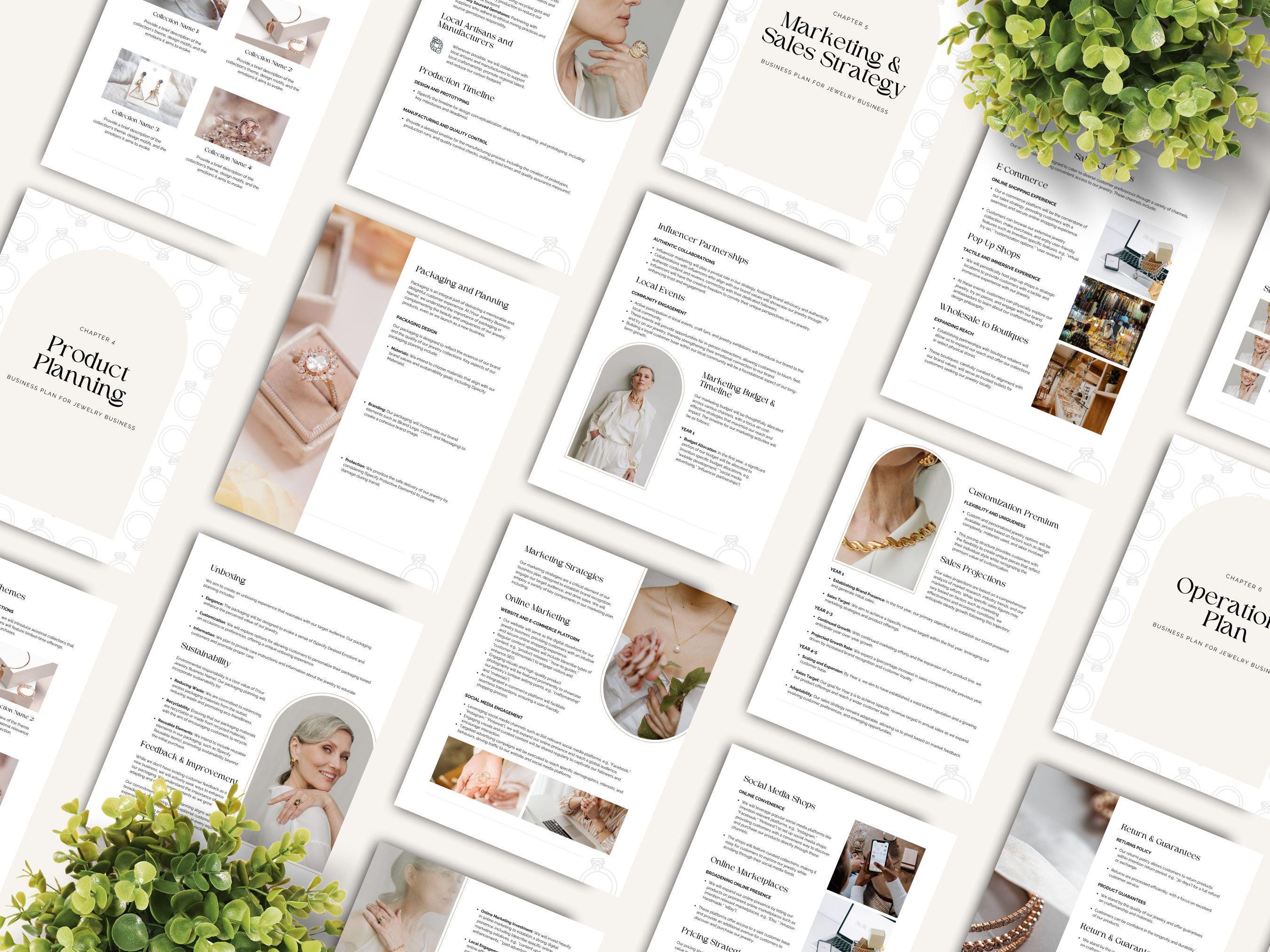 Jewelry Business Plan Canva Template, INSTANT DOWNLOAD, Handmade ...