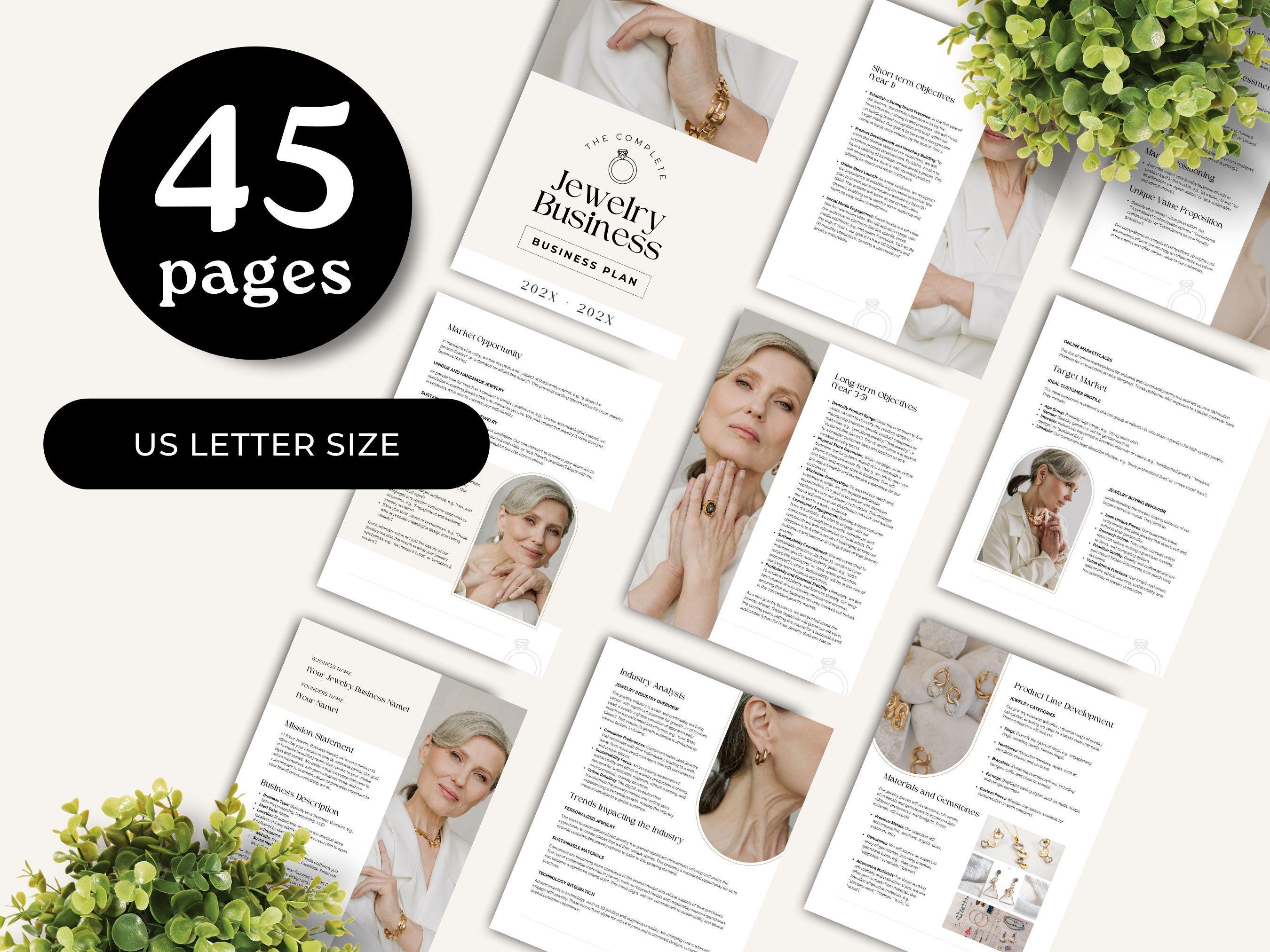 Jewelry Business Plan Canva Template, INSTANT DOWNLOAD, Handmade ...