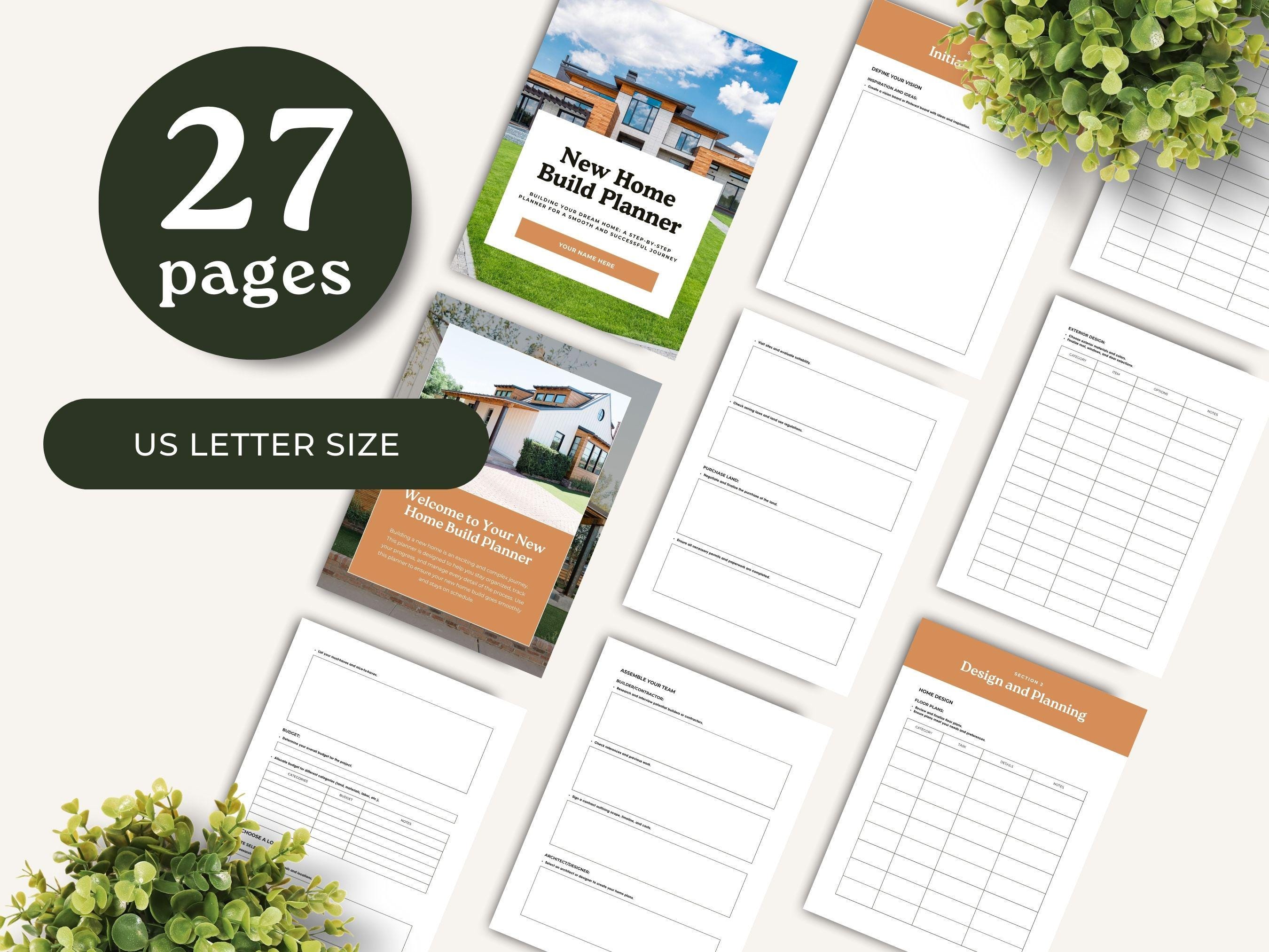 New Home Build Planner, INSTANT DOWNLOAD, Home Building Planner, New ...