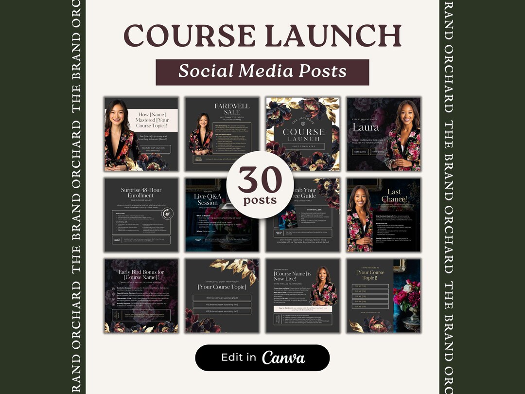 Course Launch Instagram Templates, INSTANT DOWNLOAD, Course Canva ...