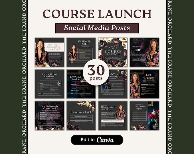 Course Launch Instagram Templates, INSTANT DOWNLOAD, Course Canva ...