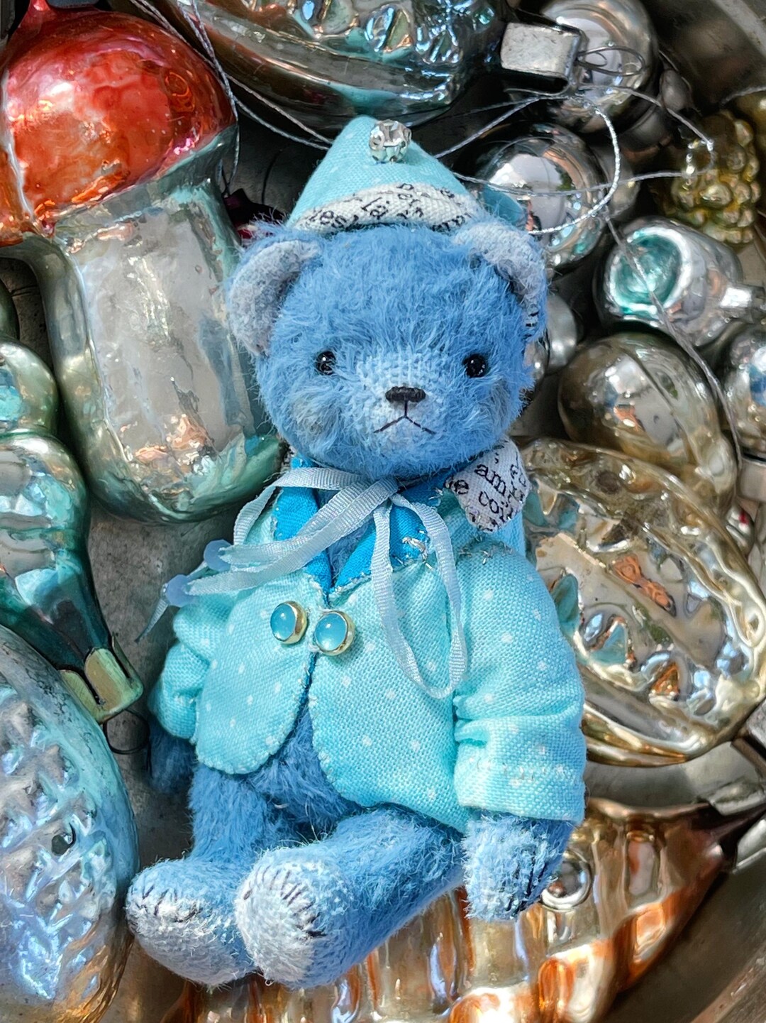 Miniature Blue Teddy Bear , Stuffed Animal and Plushies , Artist OOAK ...