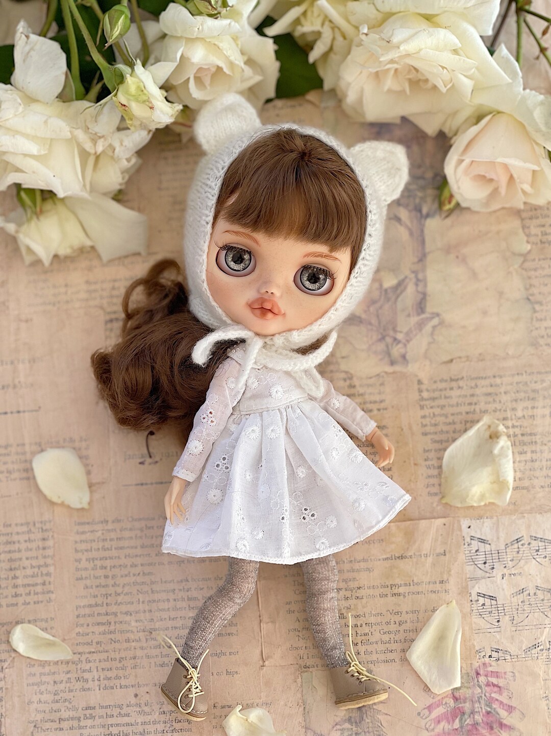 Blythe Withe Outfit Set | One-of-a-kind Doll Dress, Custom Knitted ...