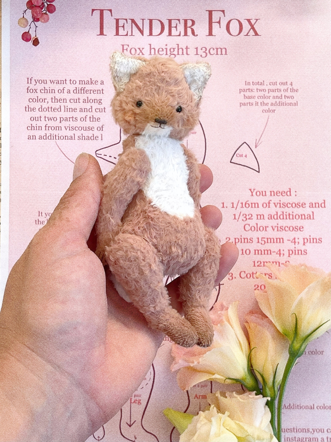 Fox Toy Sewing Pattern - Handmade Plushie Fox - Instant Download PDF ...