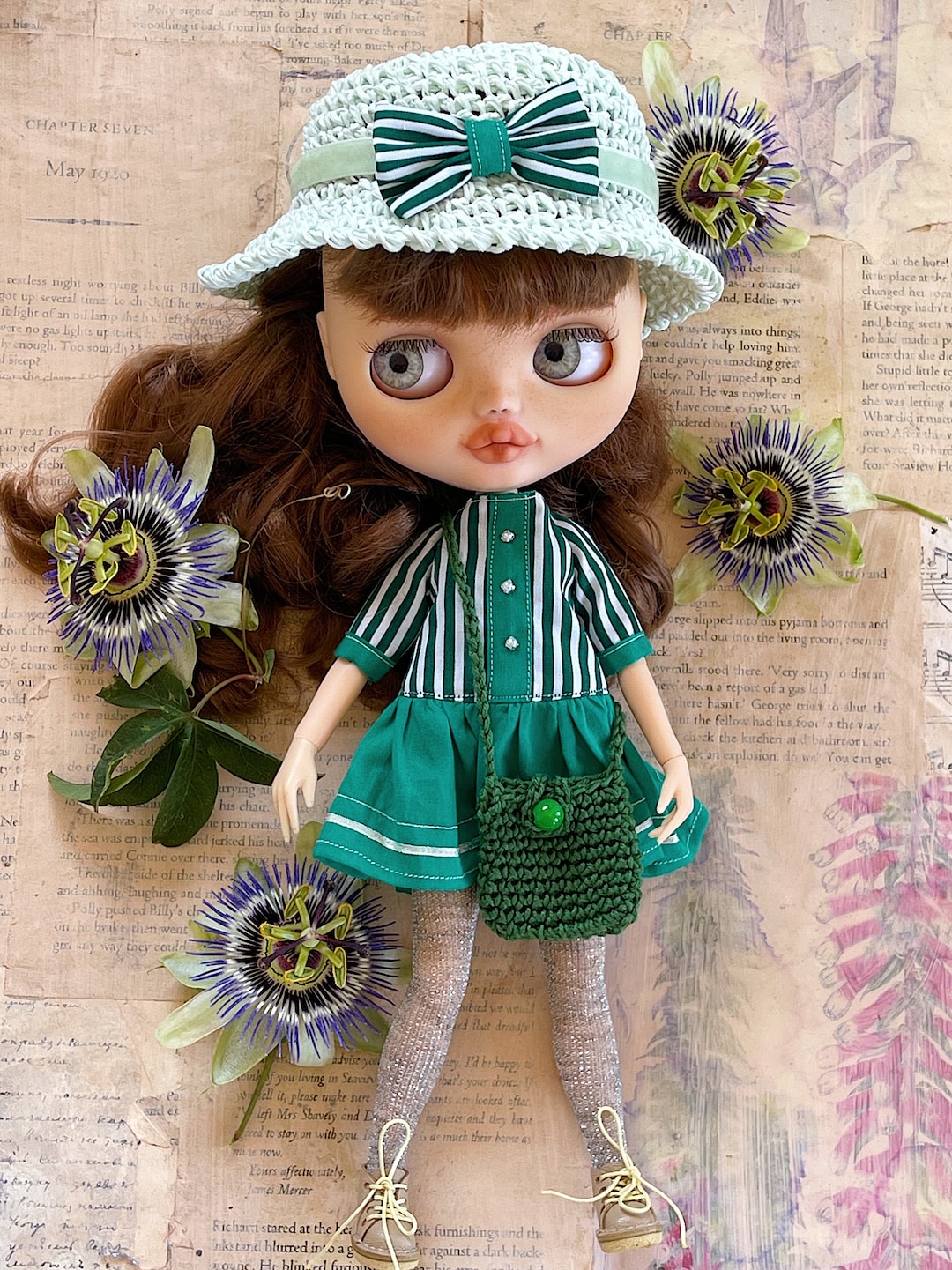 Blythe Outfit Set - Blythe Clothes - Green Dress- OB24 - Blythe Dress ...
