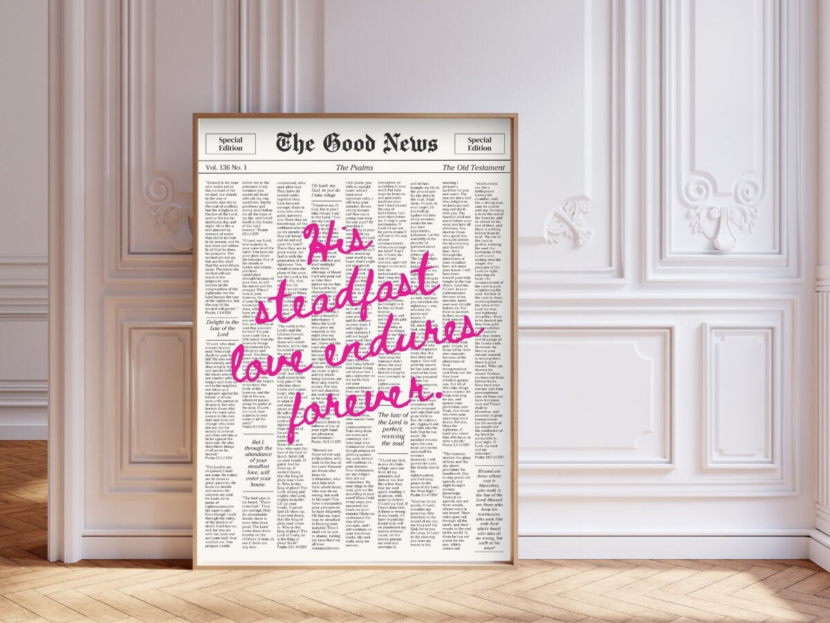 Modern Scripture Wall Art Bible Verse Newspaper Print Aesthetic ...