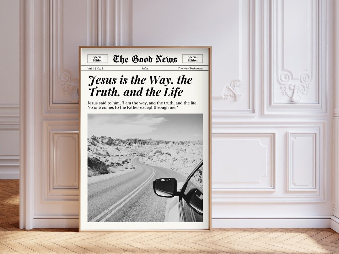 Aesthetic Christian Vintage Newspaper Print Poster Modern Scripture ...