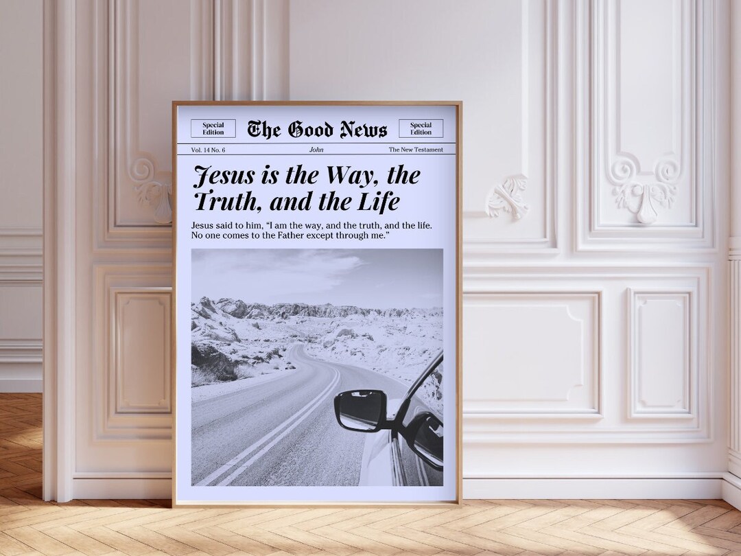 Aesthetic Christian Vintage Newspaper Print Poster Modern Scripture ...