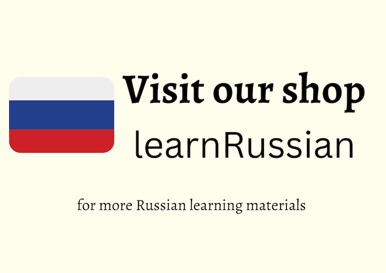 Russian Cases Table for All Levels of Language Learners - Etsy