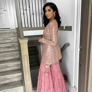 Indian Bollywood Inspired Georgette Pink Choli With Sequence Work ...