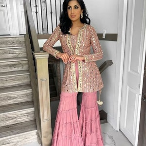 Indian Bollywood Inspired Georgette Pink Choli With Sequence Work ...