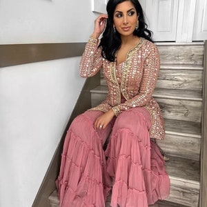 Indian Bollywood Inspired Georgette Pink Choli With Sequence Work ...