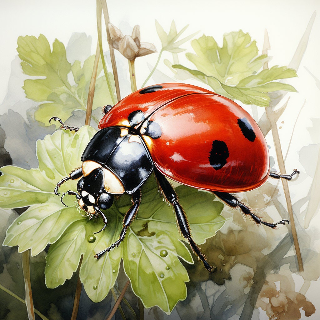 Ladybird Watercolour Painting Realistic Clipart 4 High - Etsy