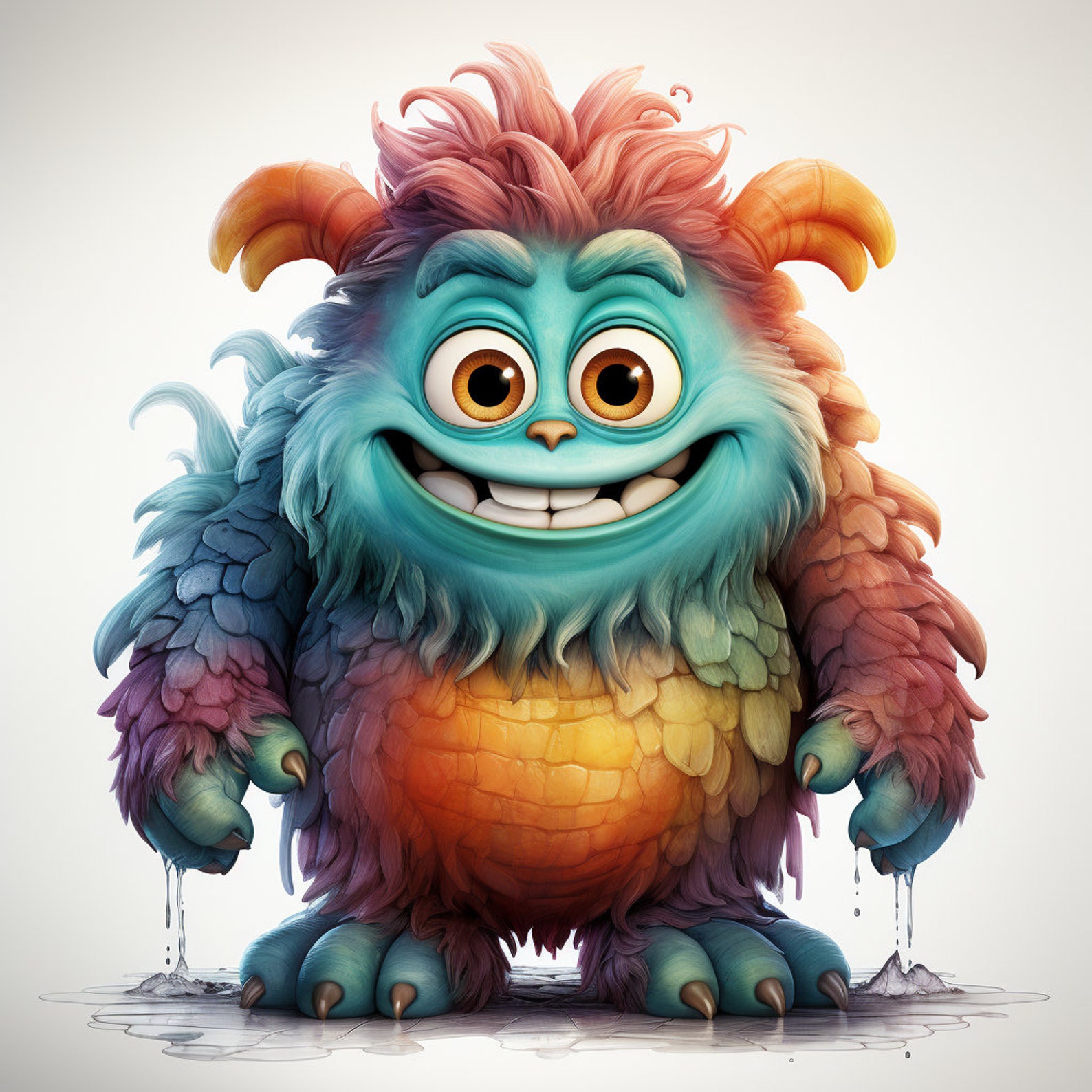 Cartoon Monster Clipart 4 High Quality Jpgs Instant Download Printable ...