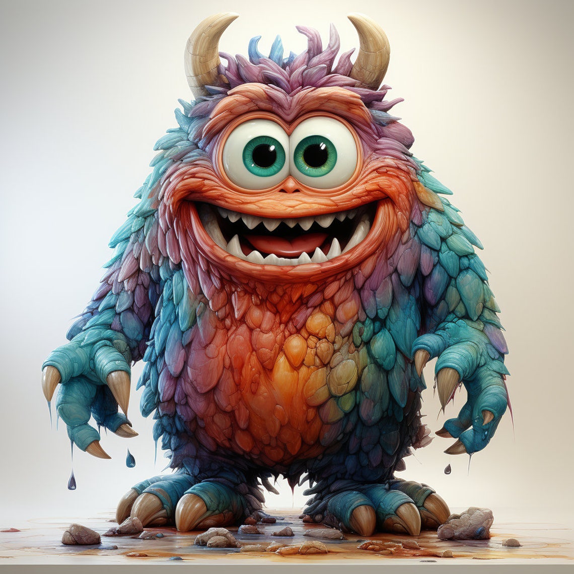 Cartoon Monster Clipart 4 High Quality Jpgs Instant Download Printable ...