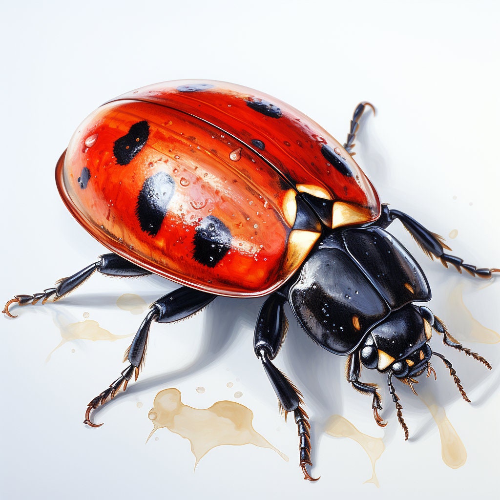 Ladybird Watercolour Painting Realistic Clipart 4 High - Etsy