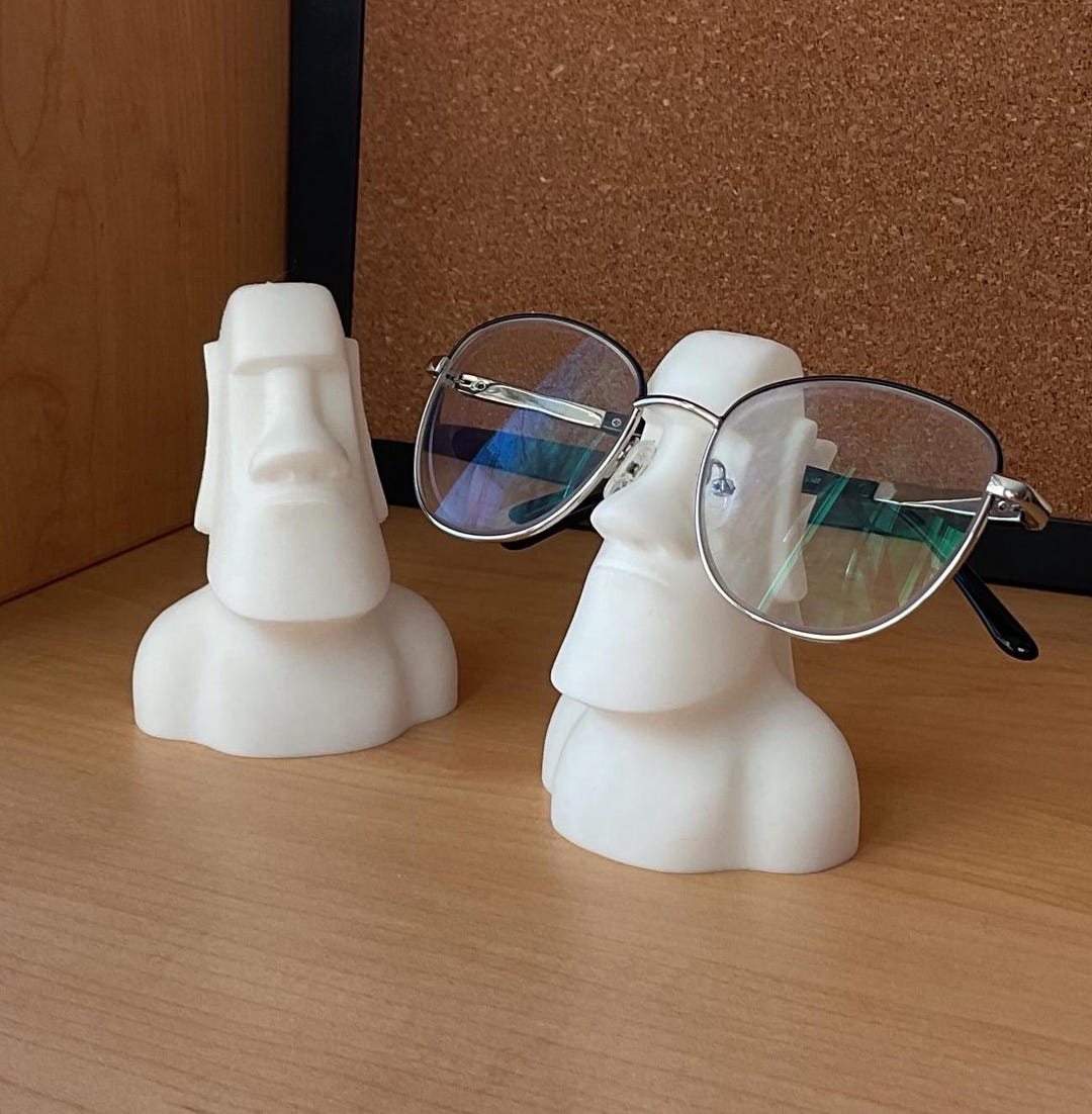 3D Printed Moai Glasses Holder – Nose-shaped Eyeglass Holder Stand for ...