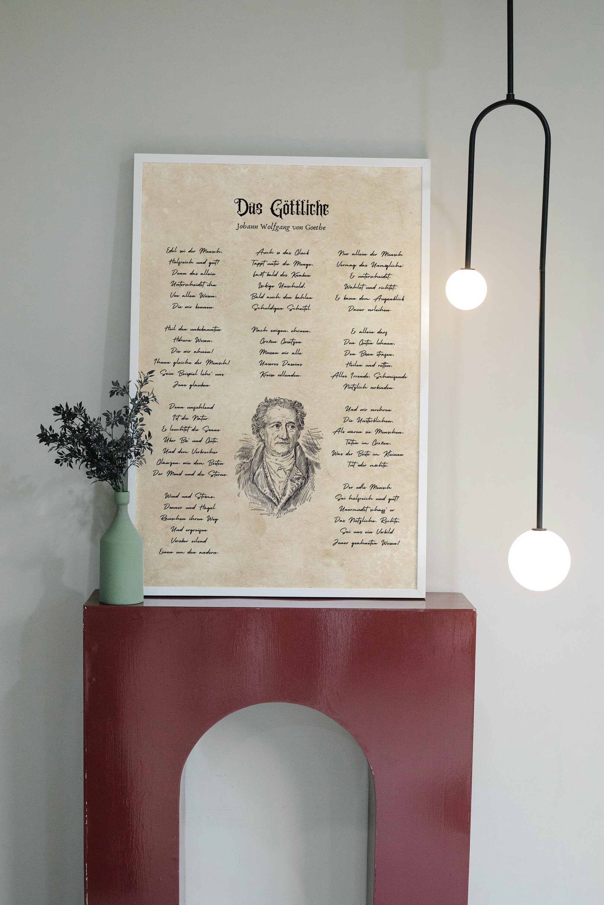 Johann Wolfgang Von Goethe Poem I the Divine I Poster I Wall Decoration ...
