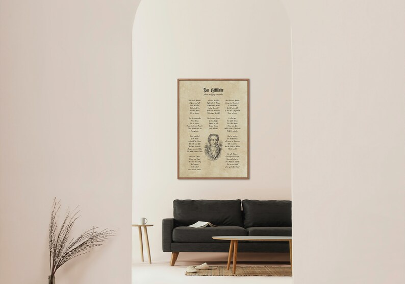 Johann Wolfgang Von Goethe Poem I the Divine I Poster I Wall Decoration ...