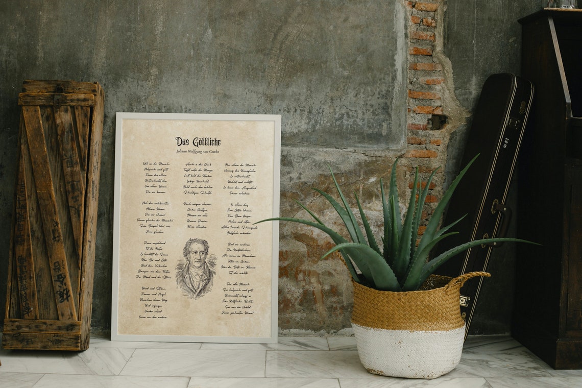 Johann Wolfgang Von Goethe Poem I the Divine I Poster I Wall Decoration ...