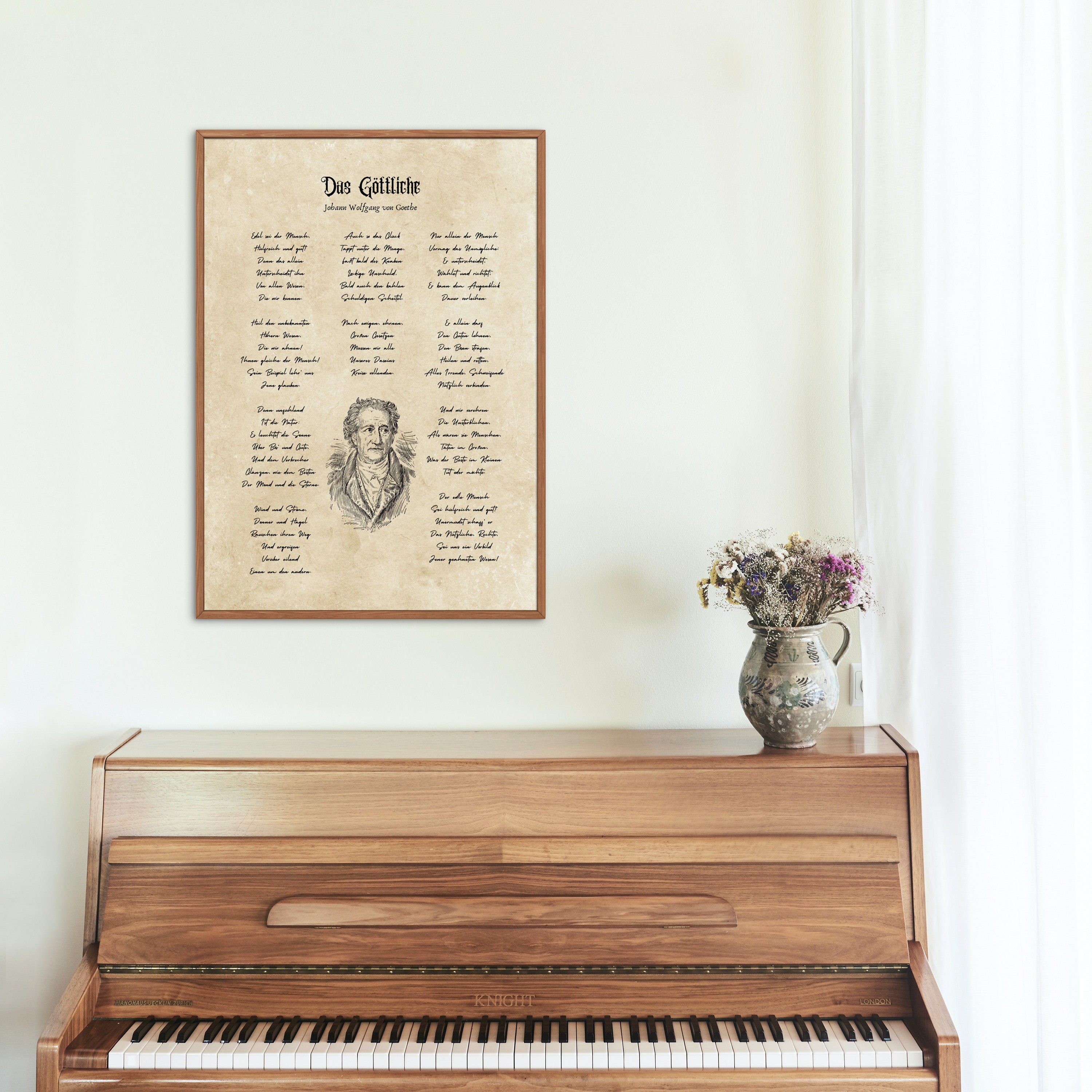 Johann Wolfgang Von Goethe Poem I the Divine I Poster I Wall Decoration ...