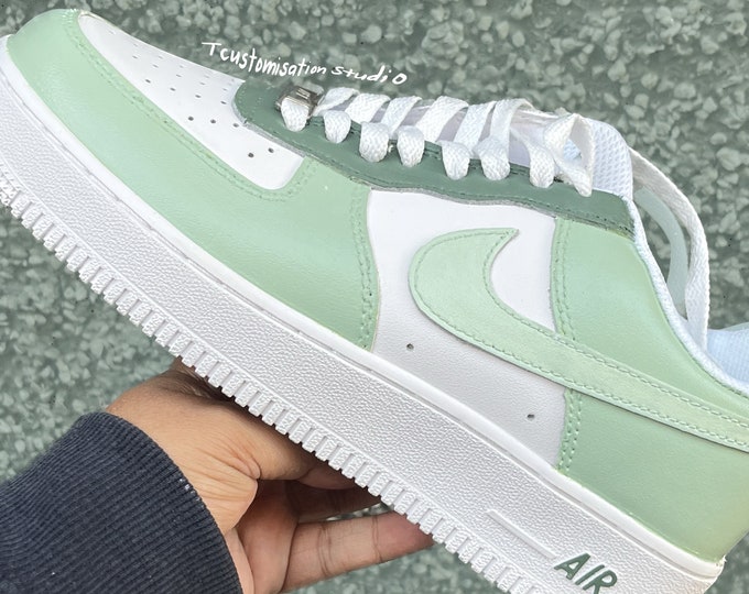 Nike Air Force 1 'matcha'. AF1 / Custom Sneakers / Green Sneakers - Etsy