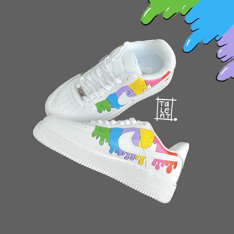 RAINBOW DROPS Theme Air Force 1 | Custom Sneakers | Personalized Shoes ...