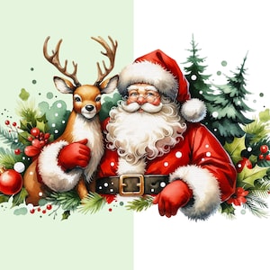 Christmas Watercolor Splendor 12 PNG Festive Cliparts for Instant ...