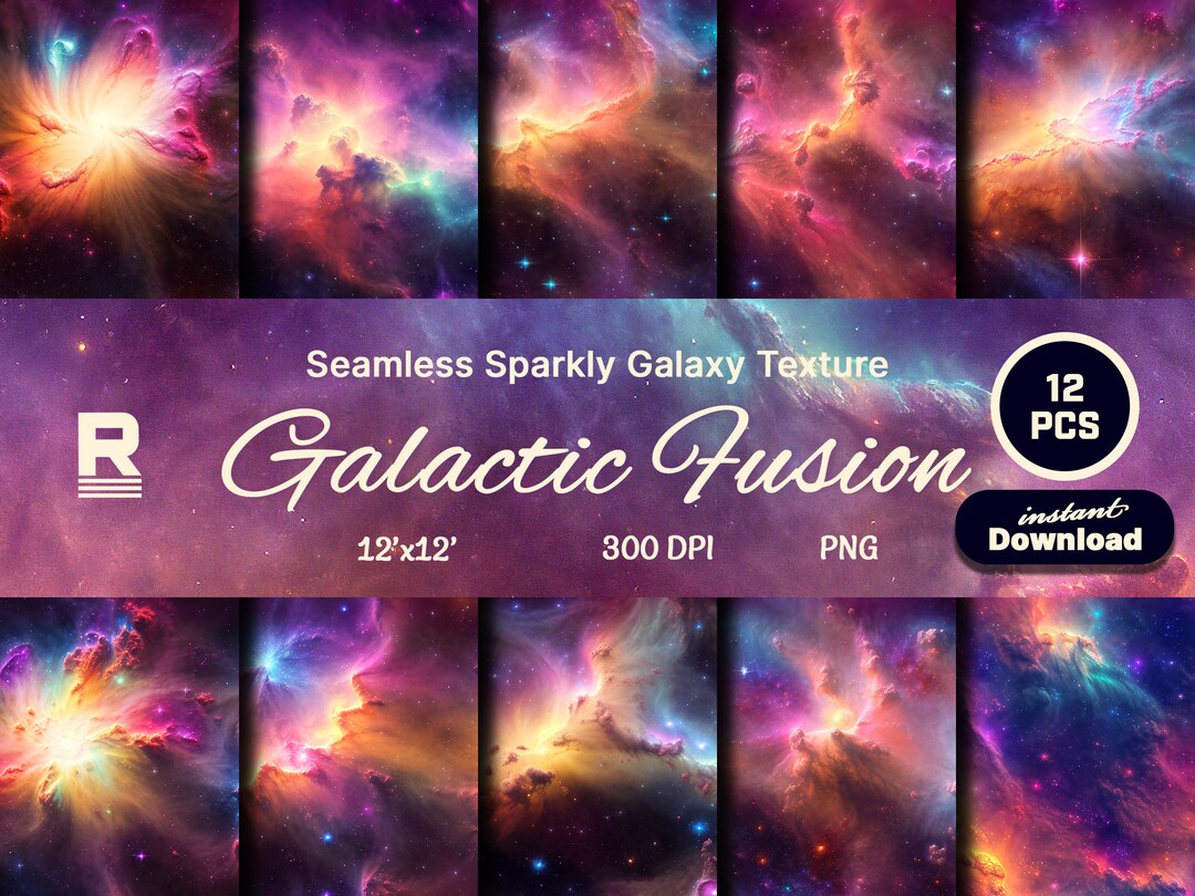 Seamless Clouds & Fire-ice Fusion Galaxy Textures - Etsy