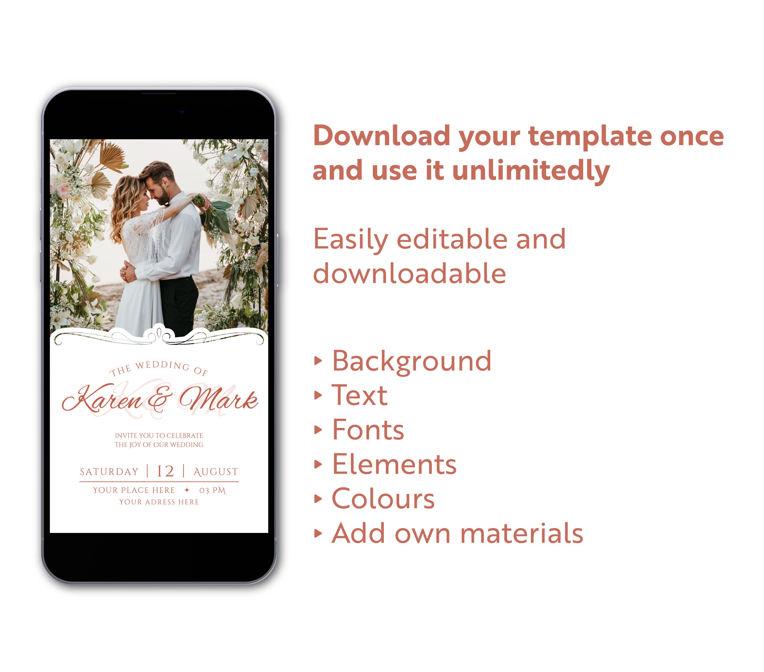 Elegant Animated Wedding Invitation Video, Canva Template, Customizable ...