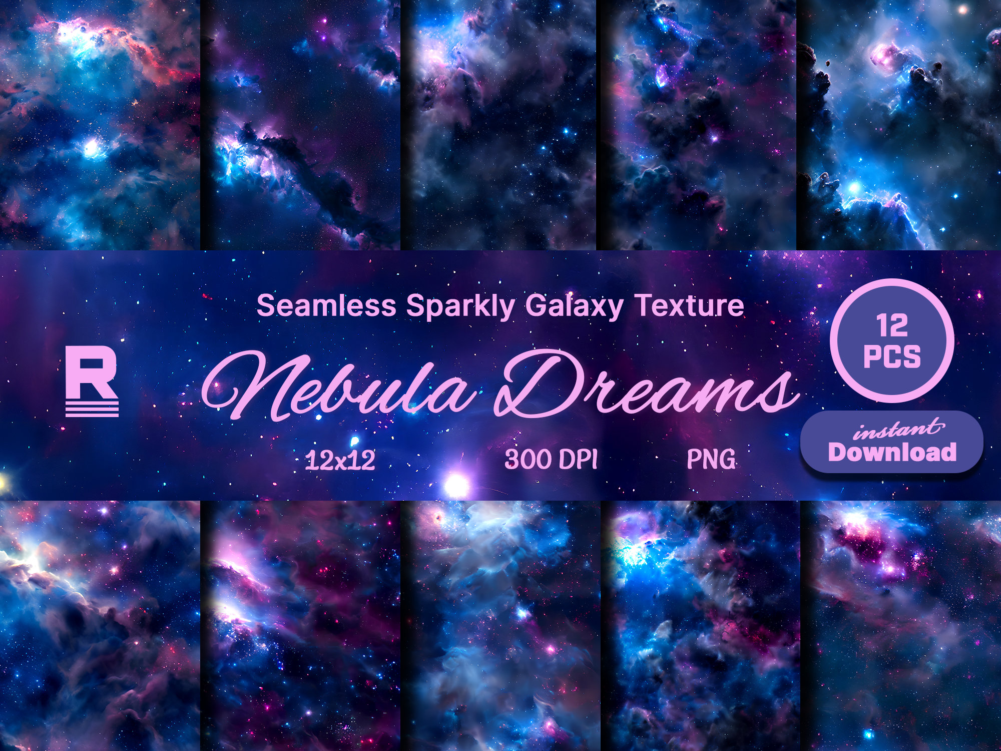 Captivating Navy Galaxy & Nebula Textures: Seamless Digital - Etsy