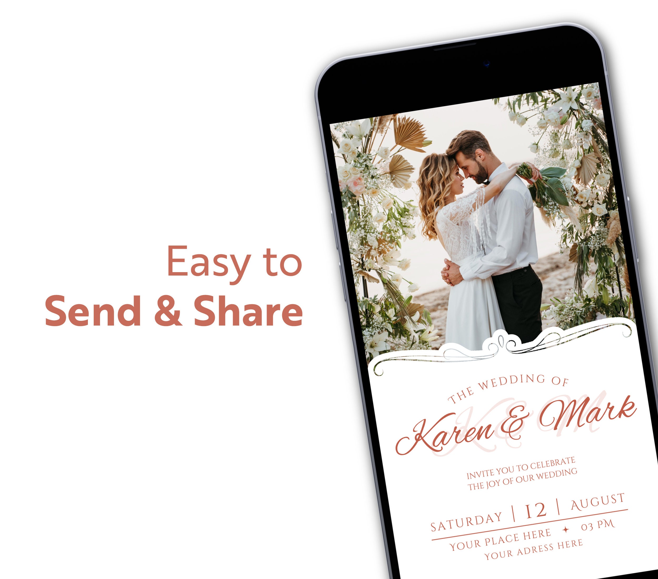 Elegant Animated Wedding Invitation Video, Canva Template, Customizable ...