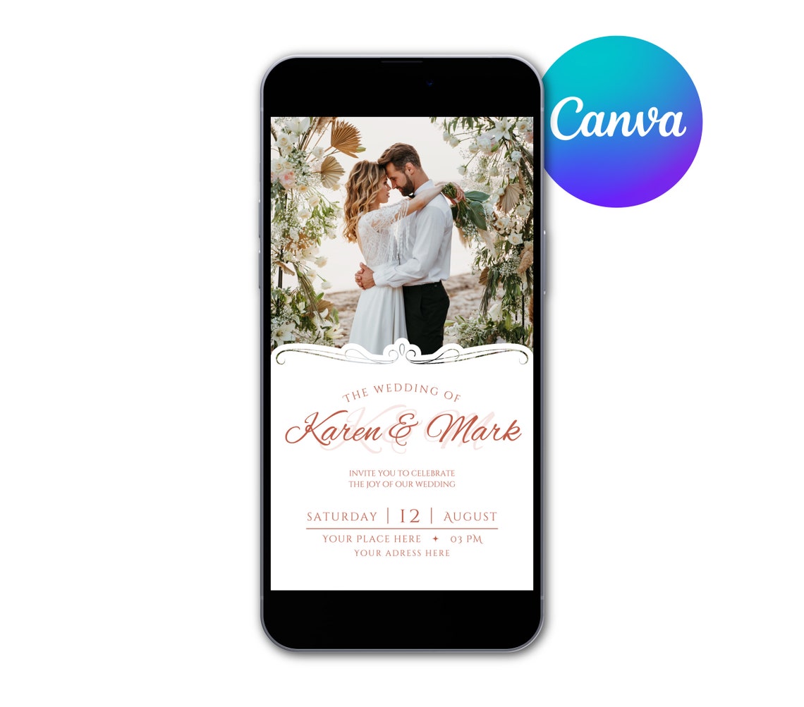 Elegant Animated Wedding Invitation Video, Canva Template, Customizable ...