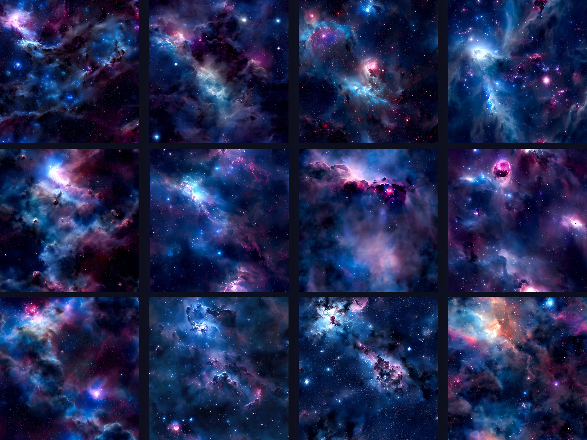 Universe Wonders Digital Paper Galaxy Textures in Dark Tones - Etsy