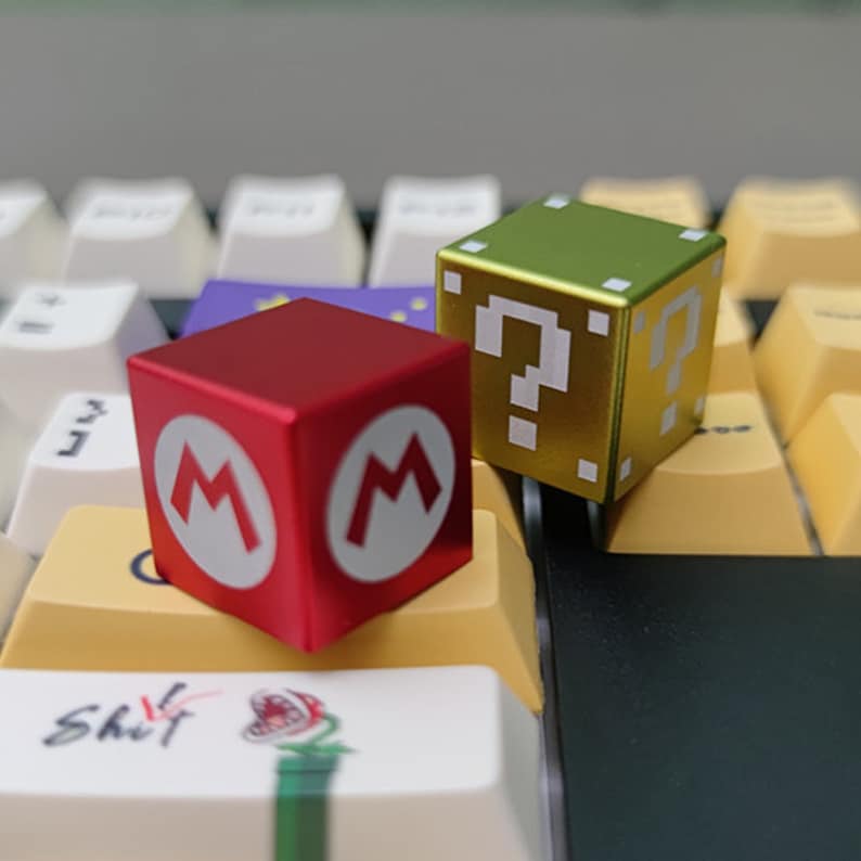 Super Mario Bros Custom Keycap Aluminum Alloy Non - Etsy