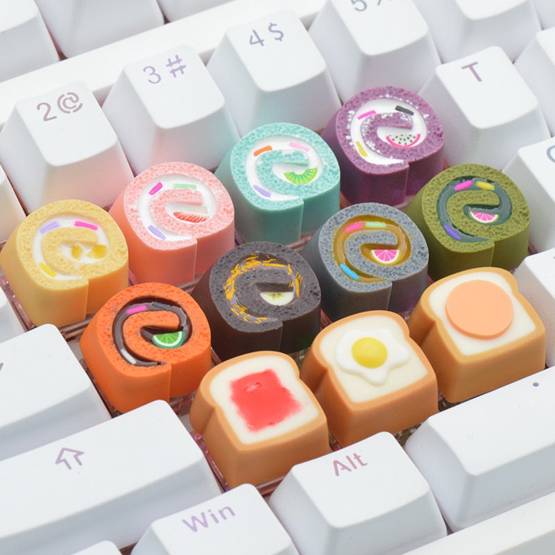 Swiss Roll Dessert Chocolate Custom Keycap High Quality Handmade Unique ...