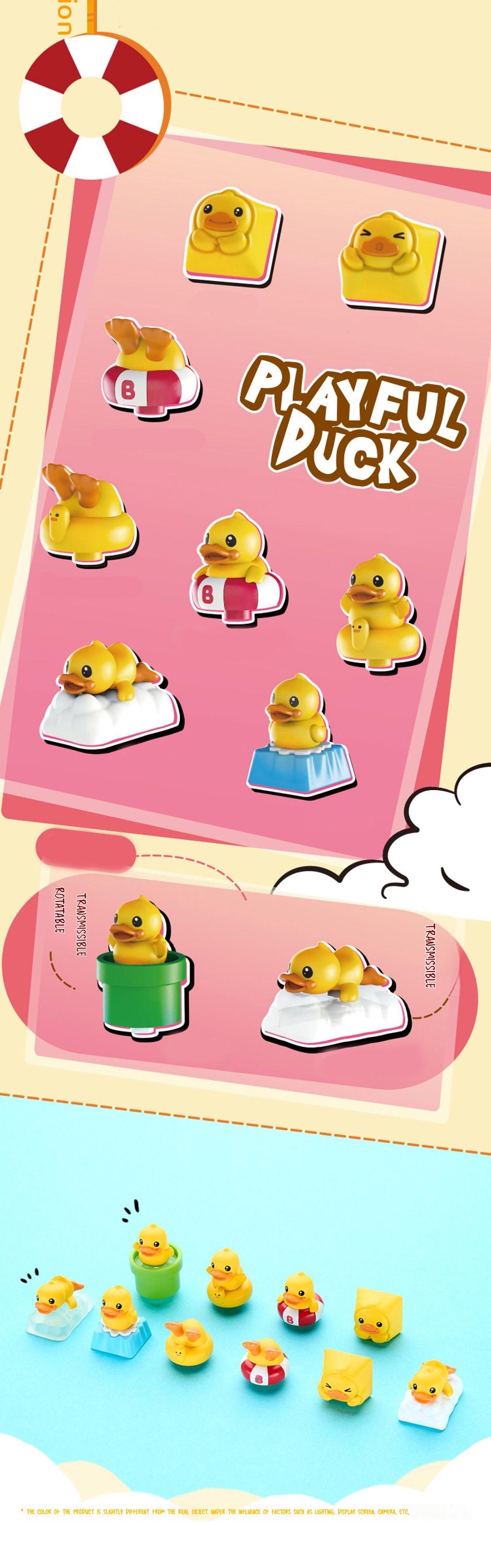 ZOMO B Duck Yellow Duck Custom Keycaps Mystery Box Handmade Unique ...