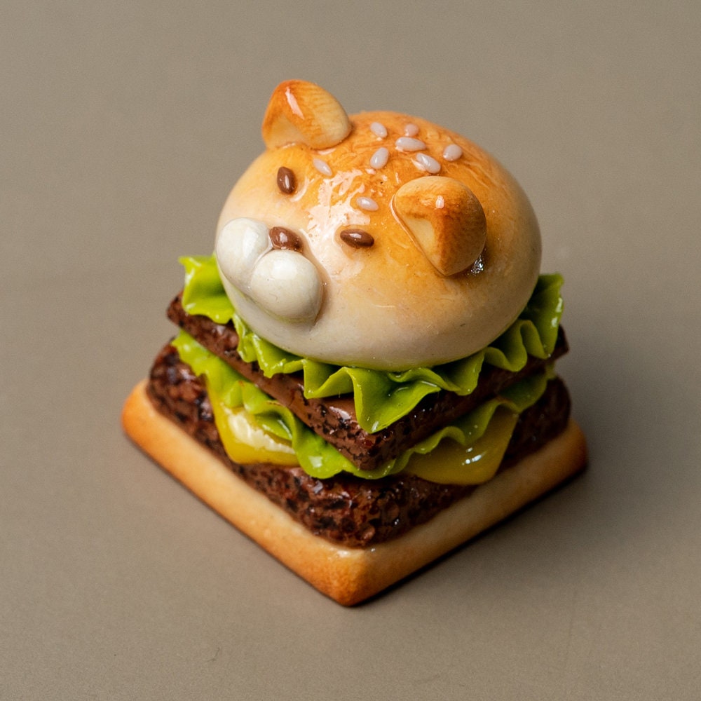 Burger Cheese Burger Puppy Head Burger Hotdog Custom Keycap High ...