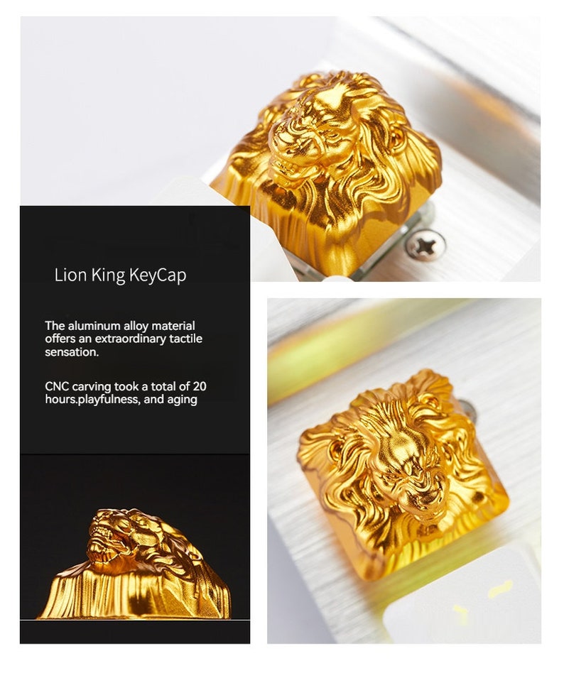 Mythological Animal Series Golden Lion Custom Keycap Handmade High ...