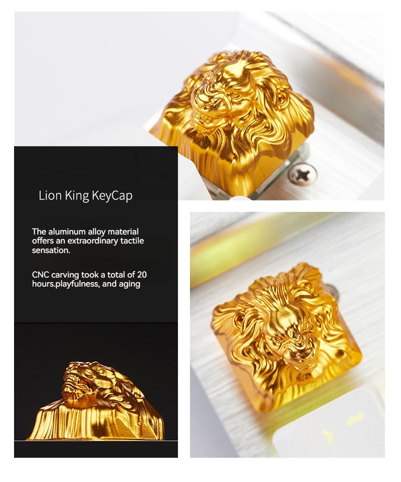 Mythological Animal Series Golden Lion Custom Keycap Handmade High ...